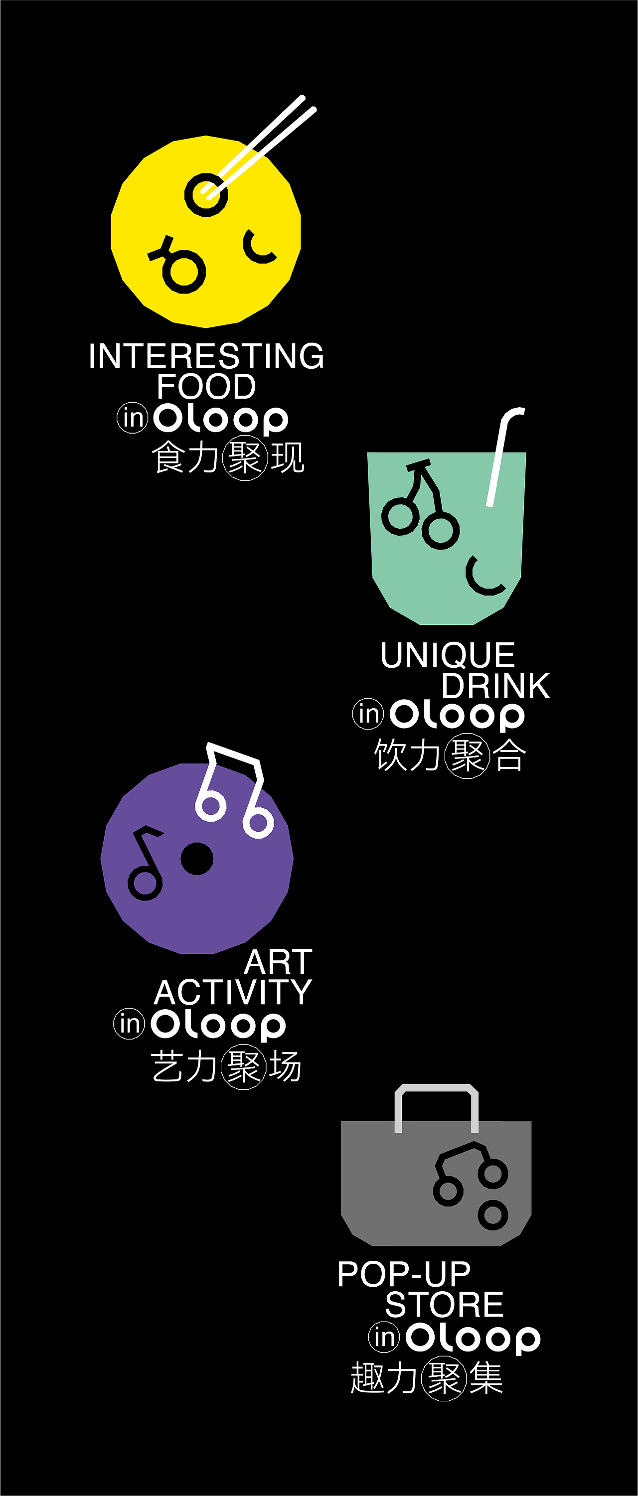 大口聚场Oloop丨品牌全案 Branding_香蕉黑洞-站酷ZCOOL