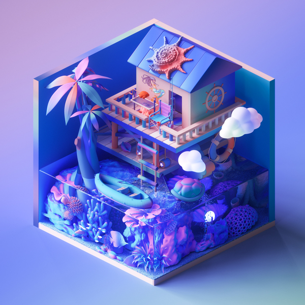 c4d 小房间_创意设计作品图片素材-站酷ZCOOL