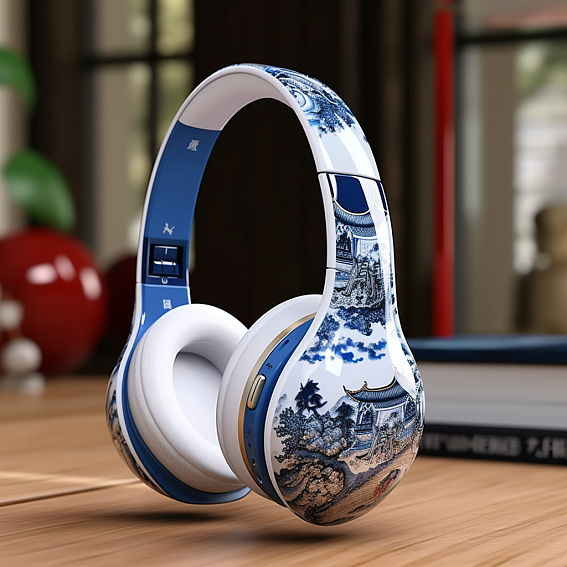 Midjourney 青花瓷耳机_大雄SJ-站酷ZCOOL