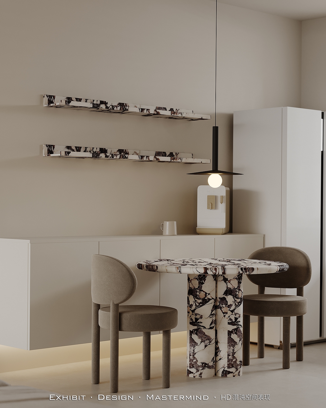 混沌空间表现 X 现代 极简风 平层客餐厅效果_混沌空间写实表现-站酷ZCOOL