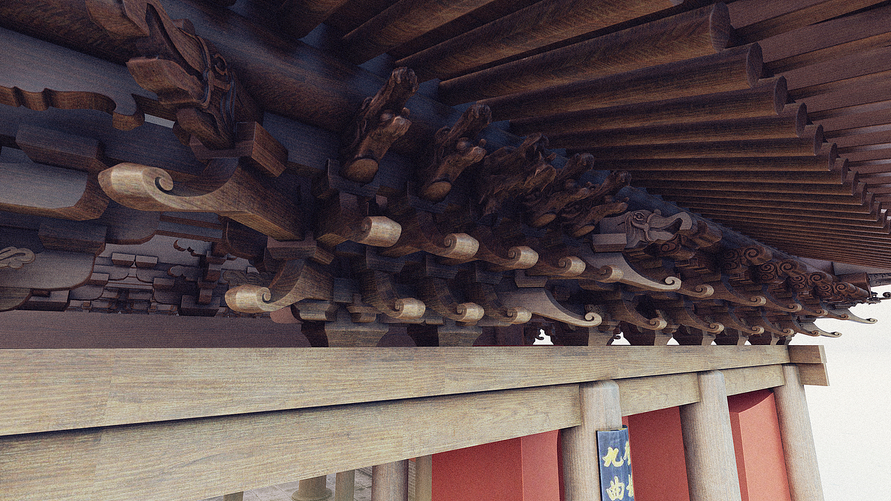 飞云楼su模型复原_原乡景观-站酷ZCOOL