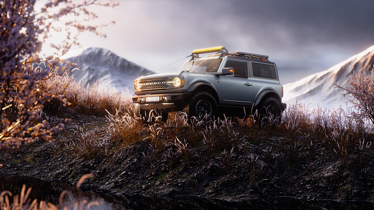 Ford Bronco CGI 福特烈马 硬派SUV 户外场景渲染_程弎益-站酷ZCOOL
