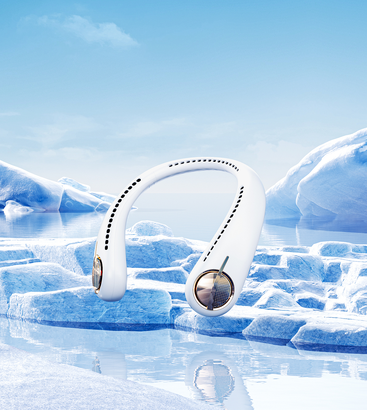 【Benks品牌—挂脖风扇渲染】 Render_月京舞梨-站酷ZCOOL