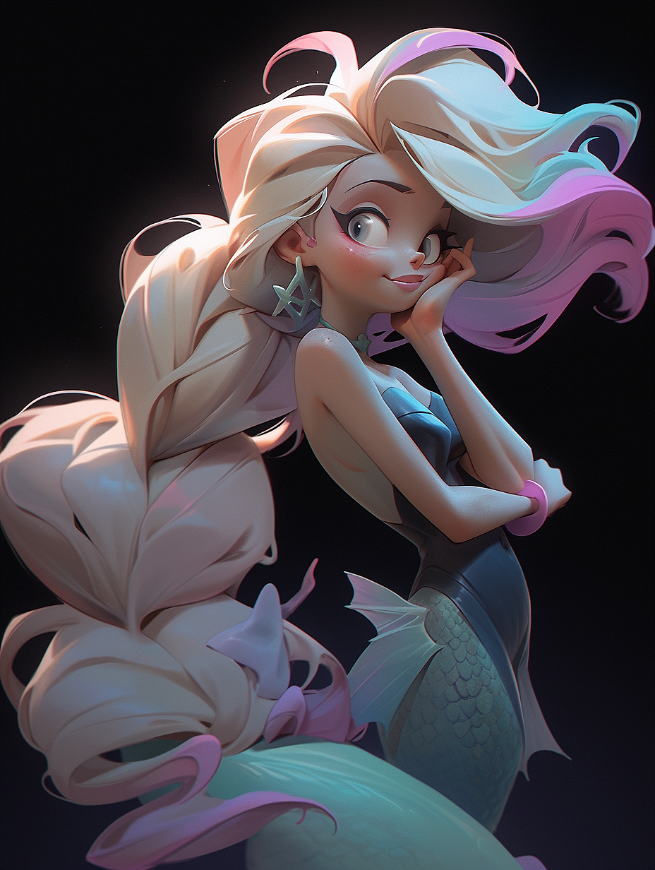 021期｜Midjourney Niji 咒语绘图｜美人鱼3_AIGC小妖-站酷ZCOOL