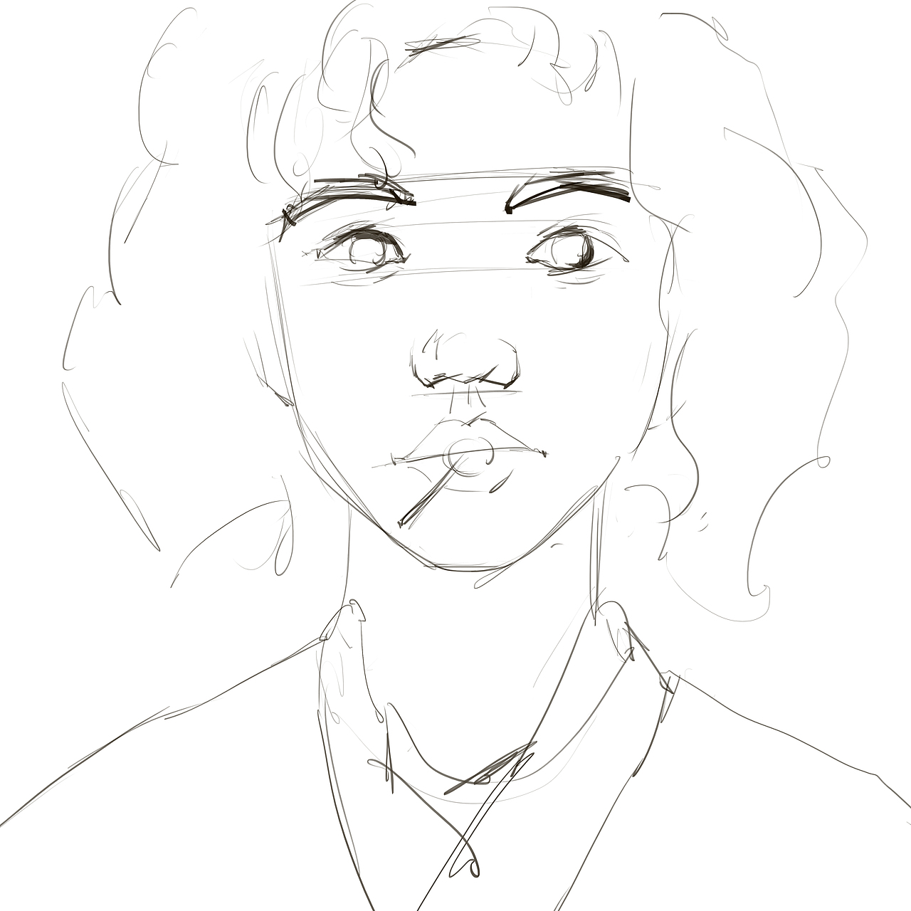 板绘女肖像一位（第二张）_奈斯GUY-站酷ZCOOL