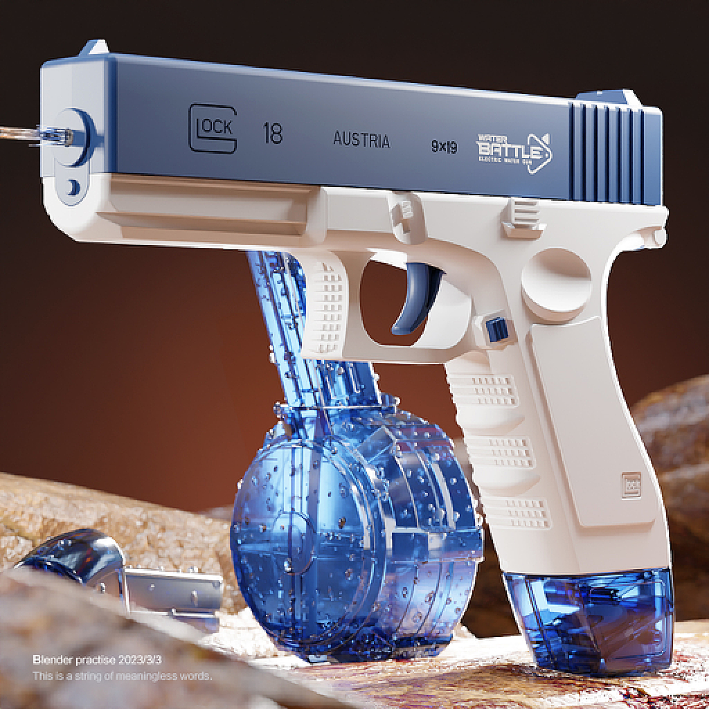 Blender渲染水枪 软弹枪玩具图。 Qw123320 站酷zcool
