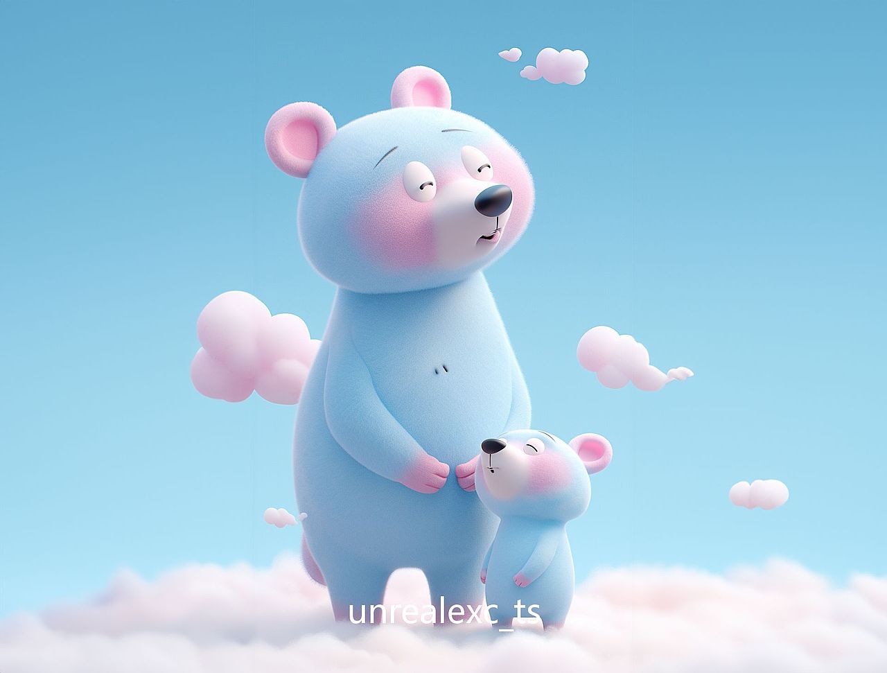 [原创动画]粉粉蓝小熊之爱 系列动画_unrealexc-站酷ZCOOL