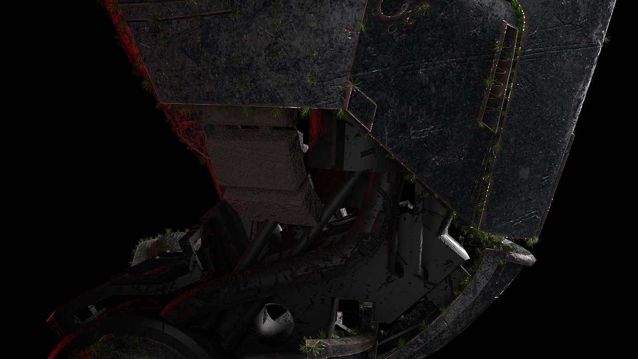 C4D-OC战损机甲渲染_辞槐一-站酷ZCOOL