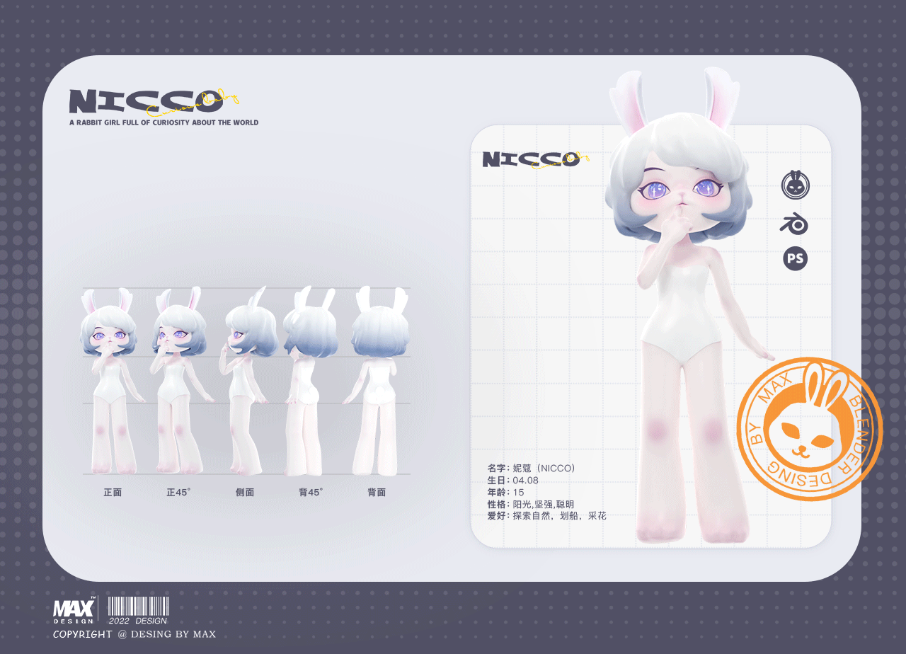 原创IP设计《兔女孩NICCO妮蔻》_Max__Qiu-站酷ZCOOL