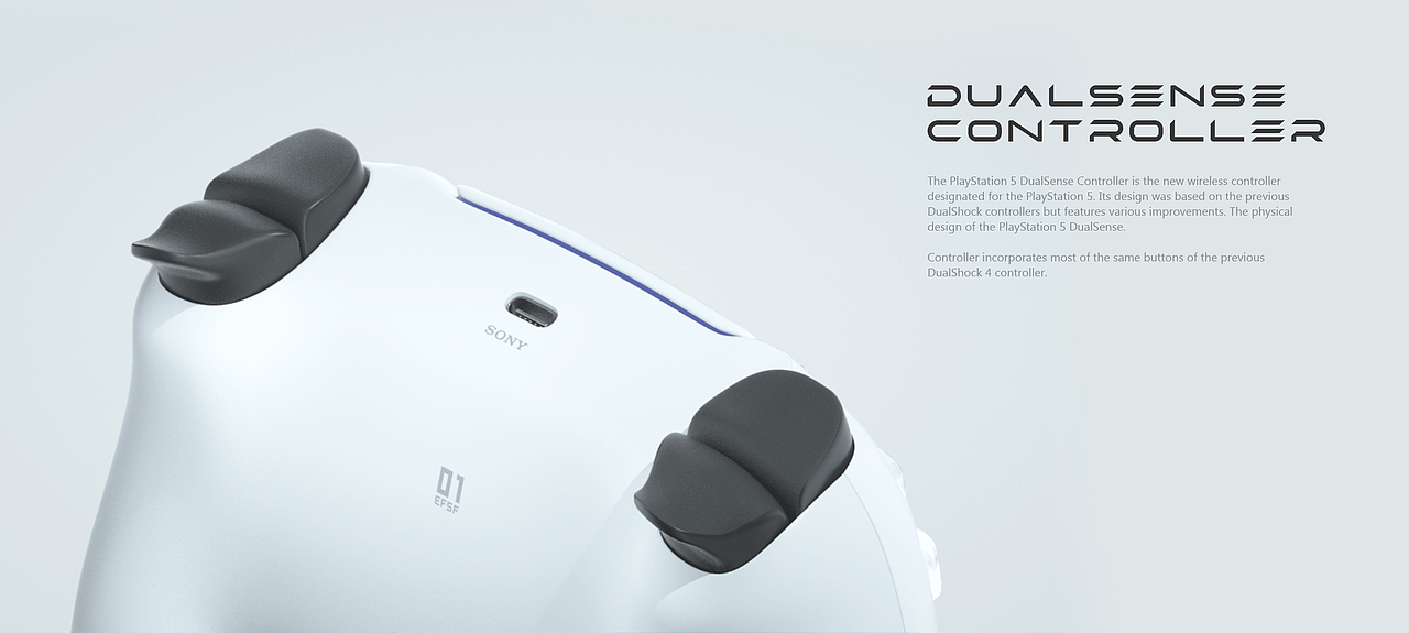 PS5 游戏手柄(DualSense Controller) 建模渲染 C4D+OC_Leononardo-站酷ZCOOL