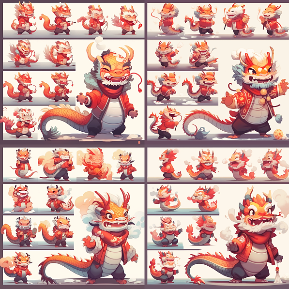 2024生肖龙 喜庆动作系列_IMint-站酷ZCOOL