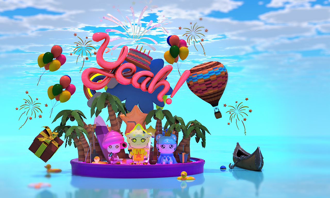 大三刚开始学blender初尝盲盒还顺便得个奖_駿一設計-站酷ZCOOL