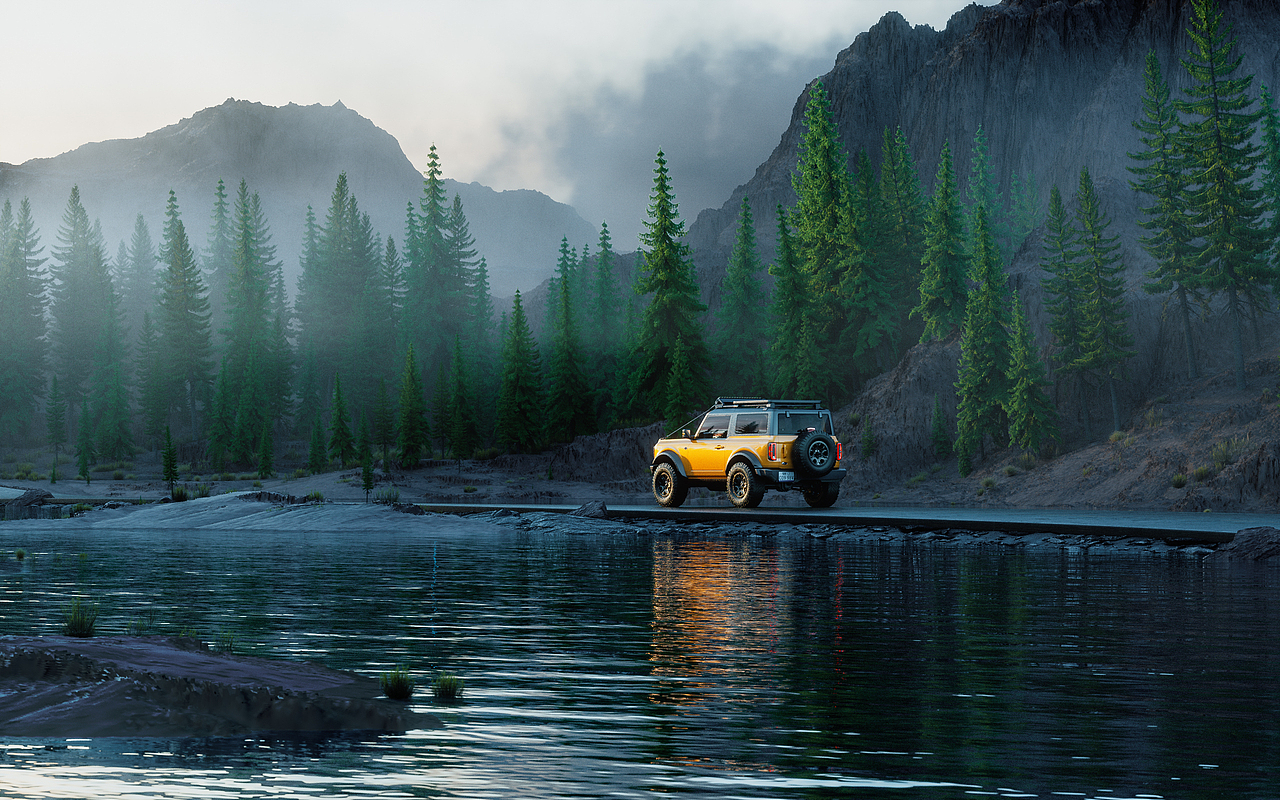 Ford Bronco CGI 福特烈马 硬派SUV 户外场景渲染_程弎益-站酷ZCOOL