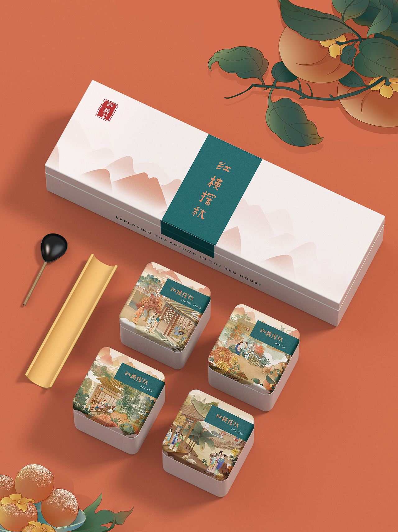 红楼探秋｜二十四节气之处暑、白露、秋分、寒露、霜降_宁萌插画-站酷ZCOOL