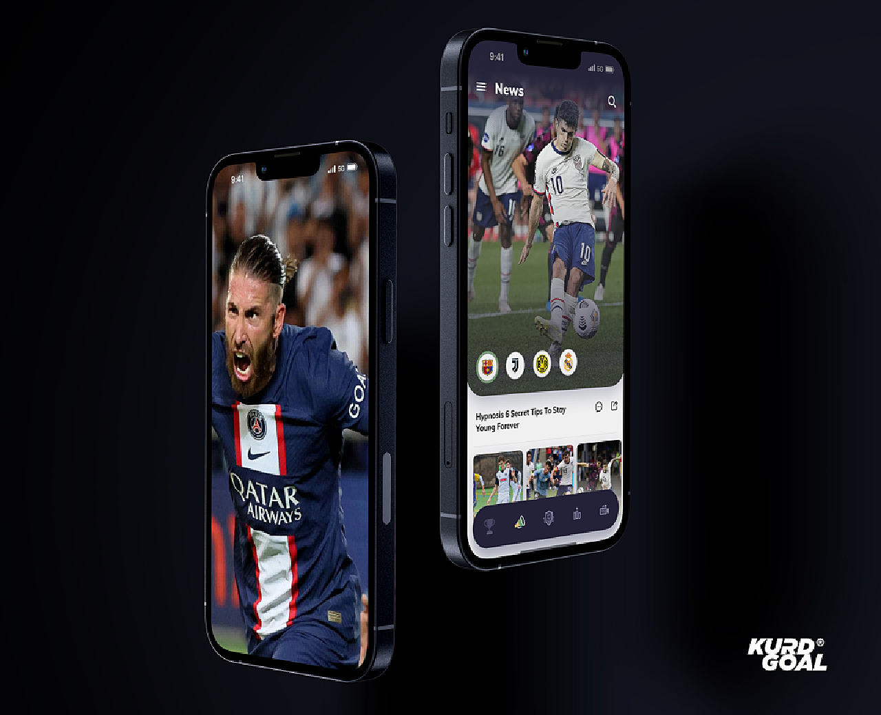 #WOW KurdGoal 足球 APP 品牌 & UI/UX 设计_dannniels-站酷ZCOOL