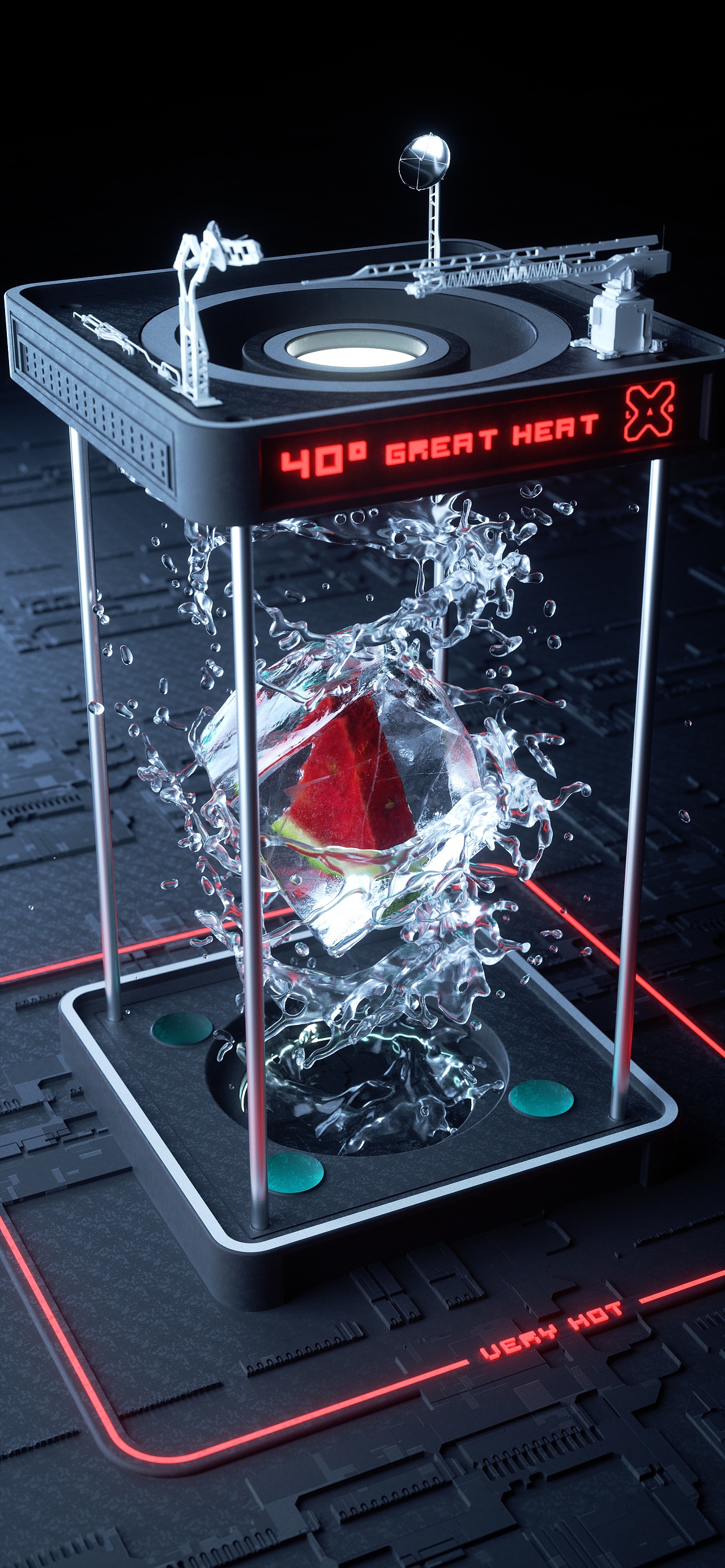 X-LAB 3D 节气海报 大暑_Blue贝鲁-站酷ZCOOL