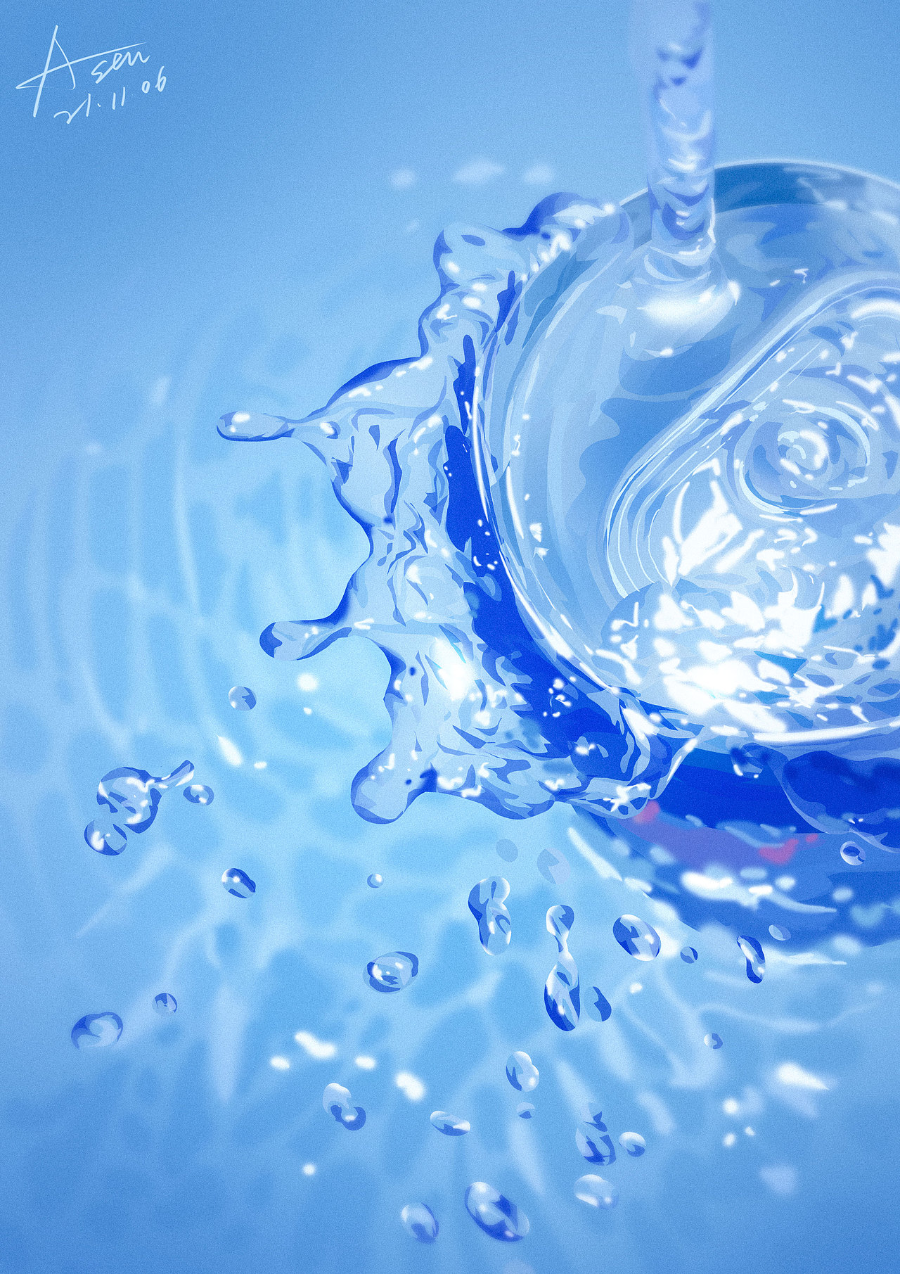 【色彩速涂】水+透明质感练习50图_阿森Asen-站酷ZCOOL