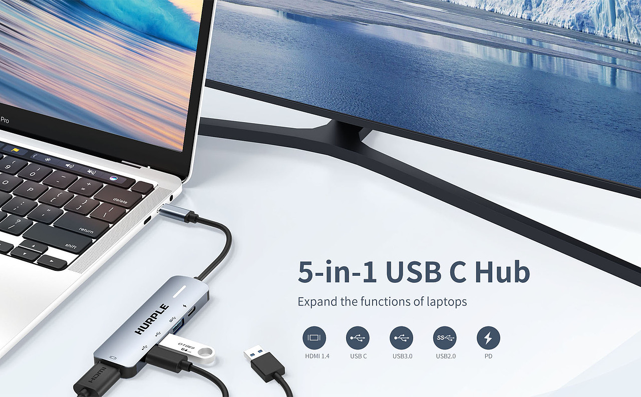 亚马逊 HURPLE USB-C扩展坞 电商设计_Edgarlee-站酷ZCOOL