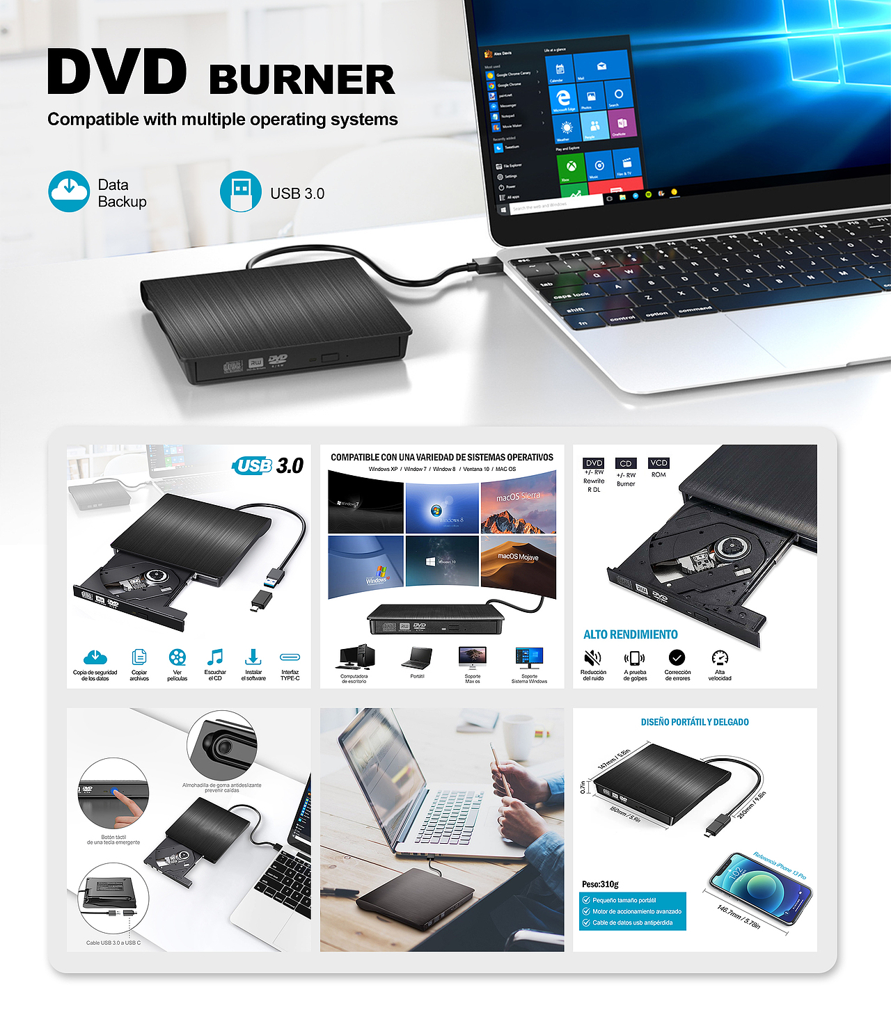 DVD刻录机 跨境详情 主图_HAHAXIAONA-站酷ZCOOL