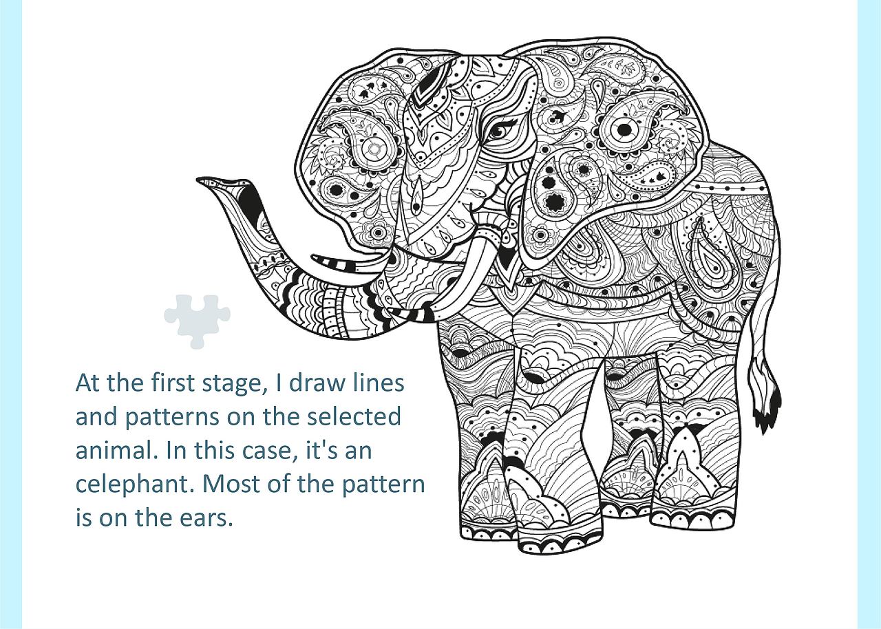 大象拼图 /Art Puzzle Tropical elephant_Doa_yagoda-站酷ZCOOL