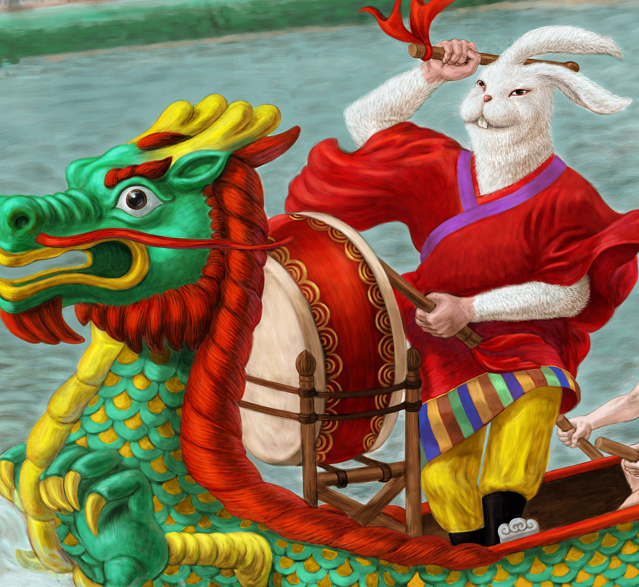 兔爷赛龙舟原创绘本_陈宁naill-站酷ZCOOL