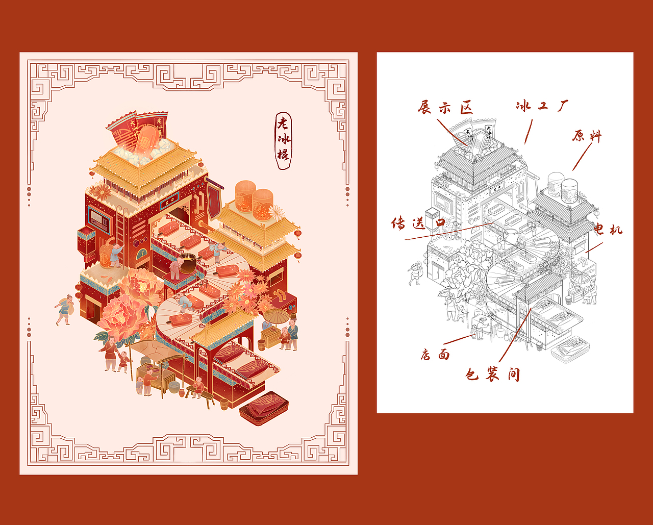 2.5D 中华美食街_洱咚辰-站酷ZCOOL