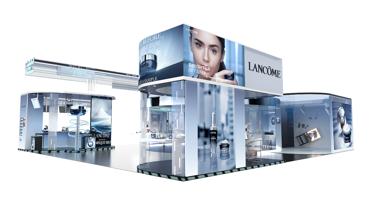 化妆品展台设计 兰蔻LANCOME发光眼霜_clean_Liu-站酷ZCOOL