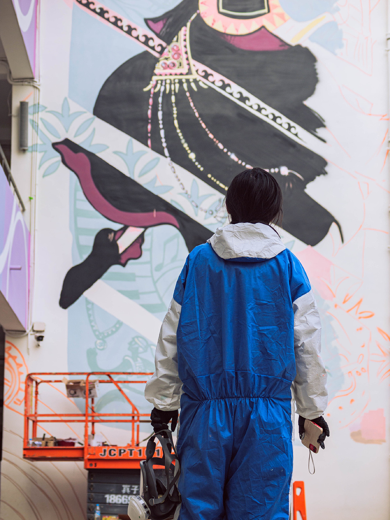 大墙涂鸦《祈福少女系列——彝族少女》_TinG_米小央-站酷ZCOOL