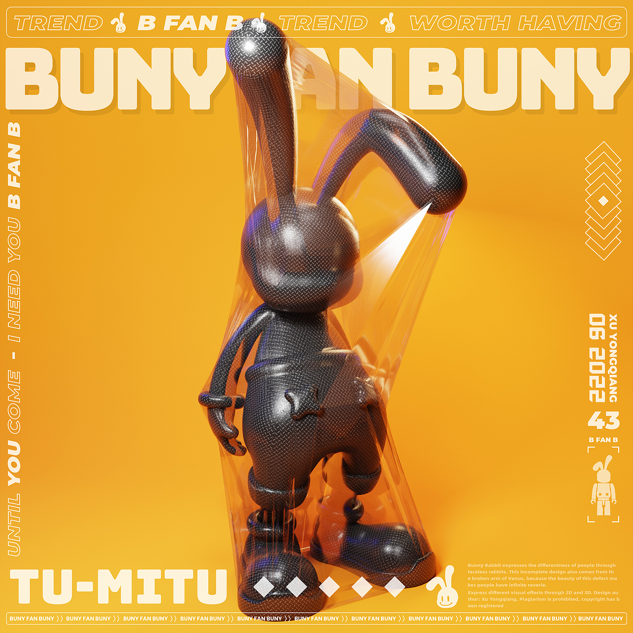 BUNY FAN BUNY兔迷兔潮流艺术_我是你小强哥-站酷ZCOOL