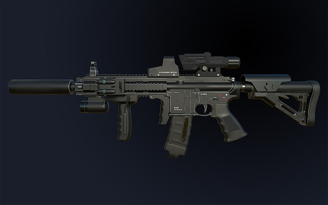 3dmax-m416步枪模型制作教程。零基础枪械模型模型制作_Alan安澜-站酷ZCOOL