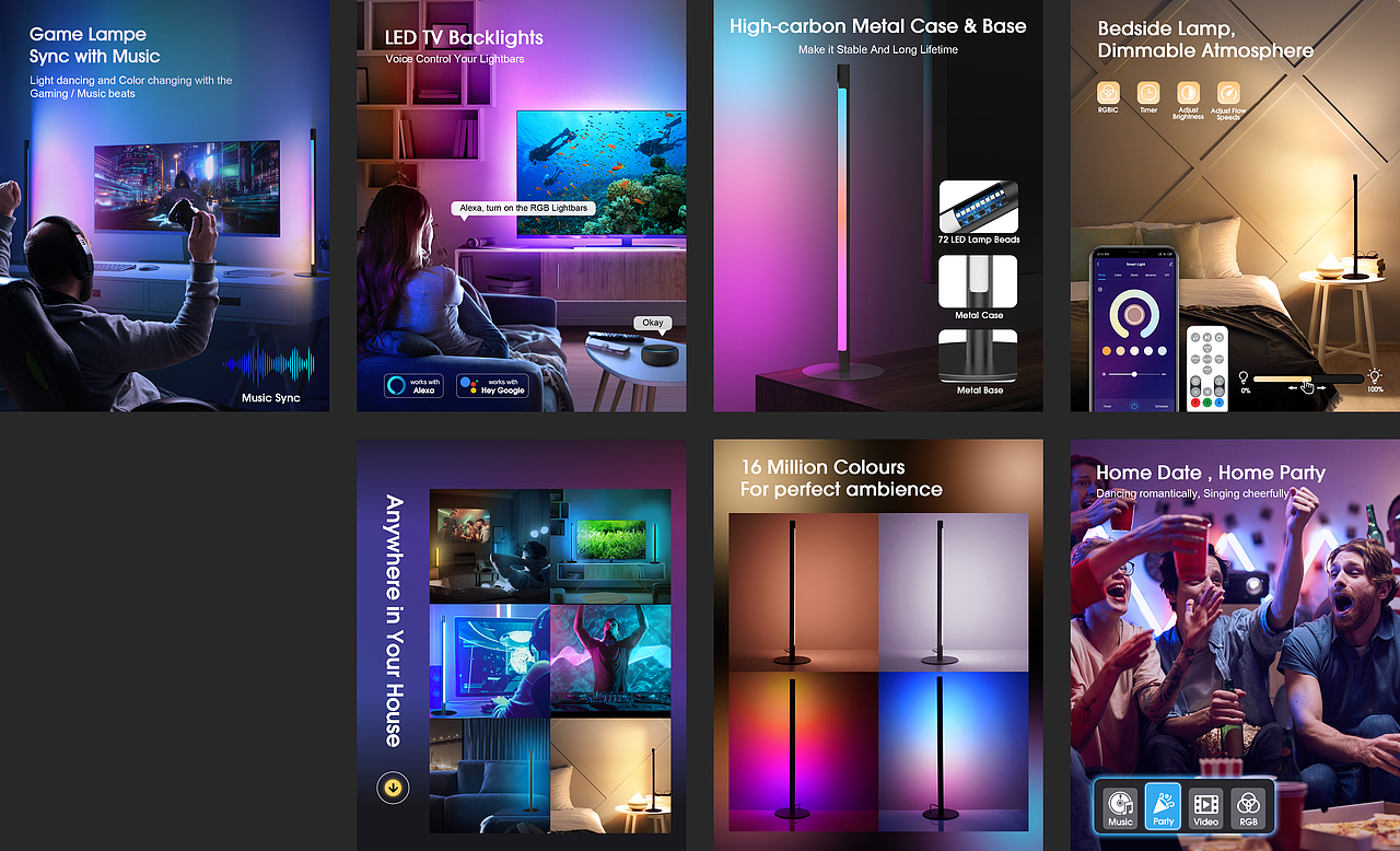 智能墙角灯-Amazon套图_不爱吃青菜Sama-站酷ZCOOL