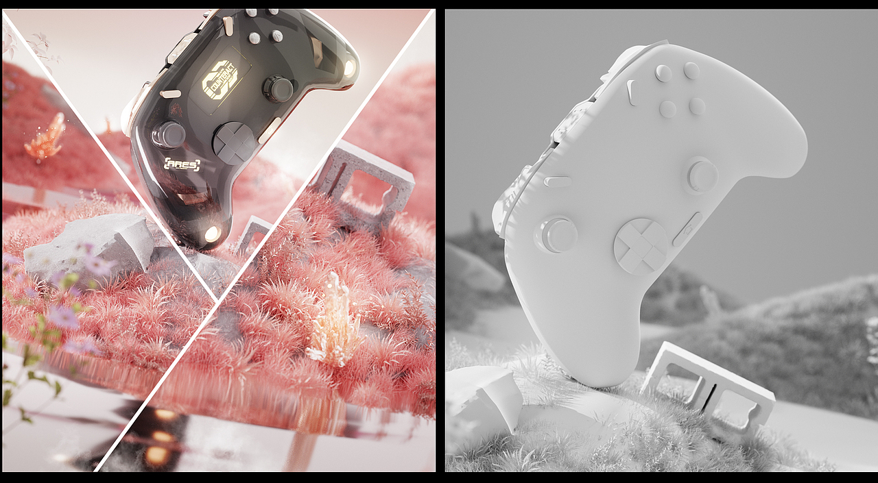 游戏手柄产品建模渲染_GOGY-站酷ZCOOL