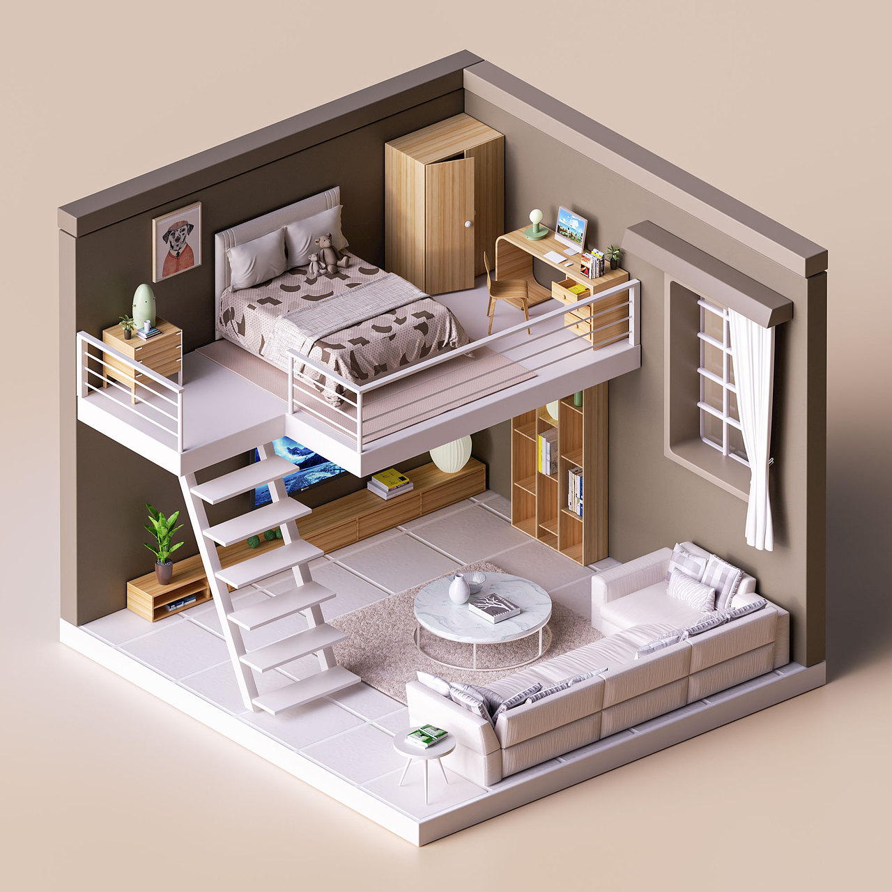 2.5D小房子练习_再创辉煌-站酷ZCOOL