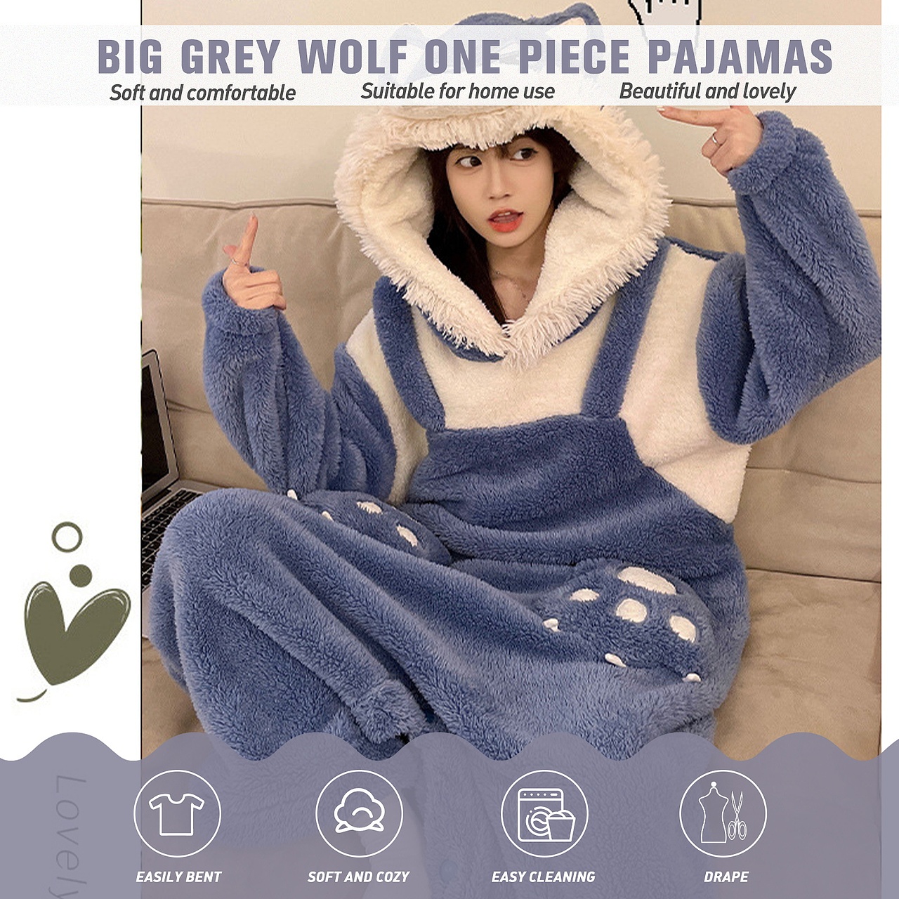 连体毛绒睡衣_是李Min-站酷ZCOOL