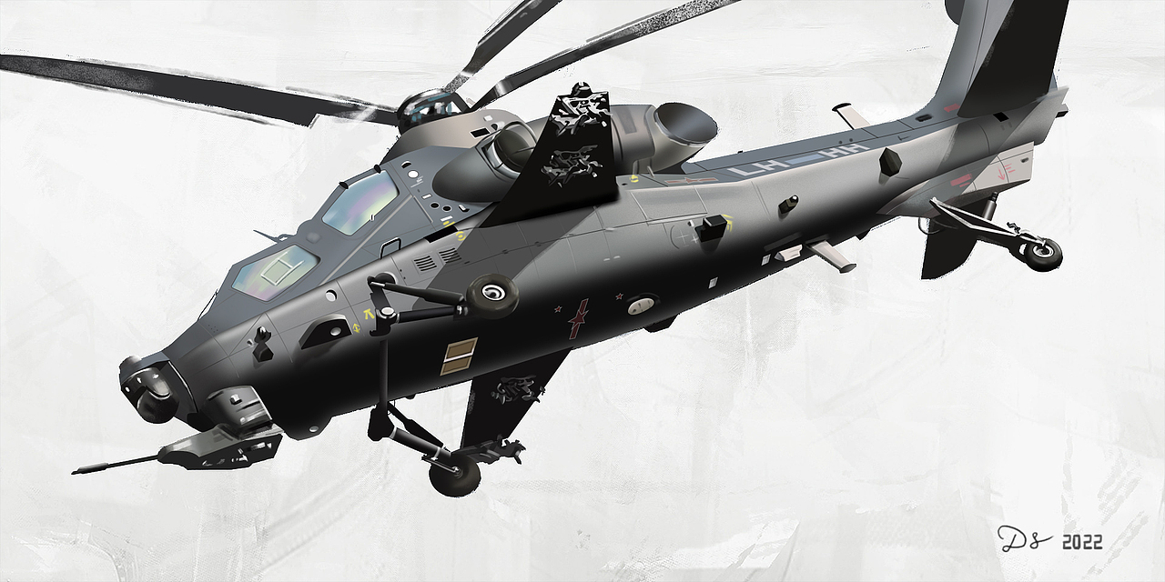 《WZ-10》---临摹A站画师的练笔作品_勒阿弗尔的雪-站酷ZCOOL