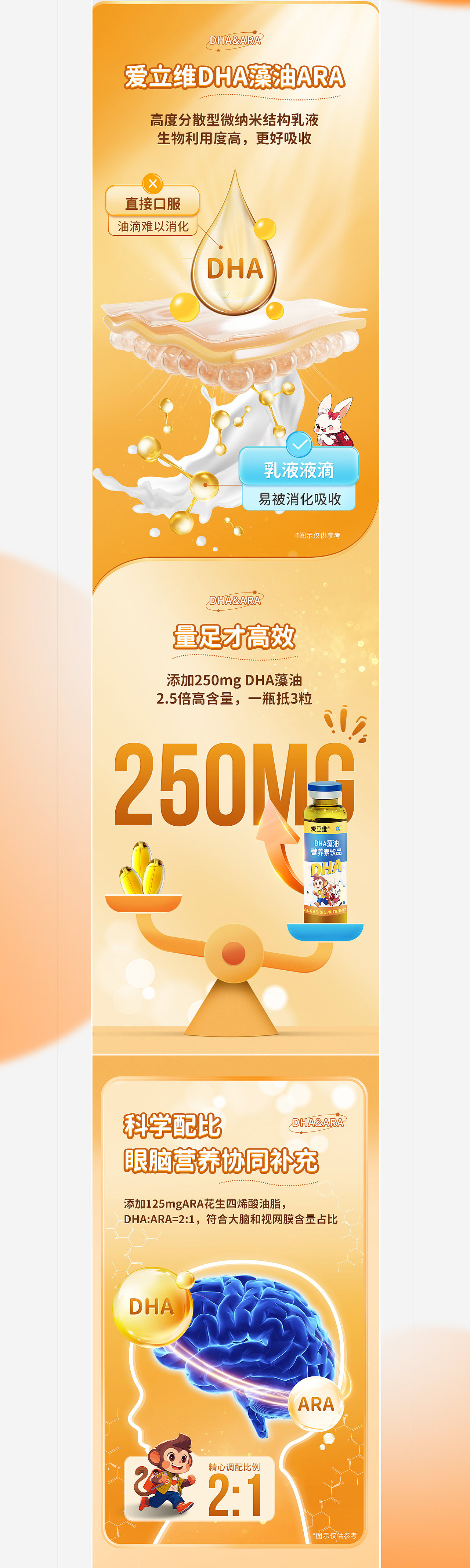 DHA藻油ARA营养素饮品详情页设计_山木集-站酷ZCOOL