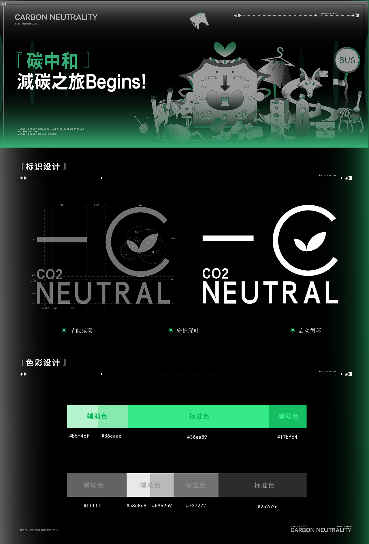 “碳中和”理论下节能减排的信息可视化设计_Peg_Top雷雷-站酷ZCOOL