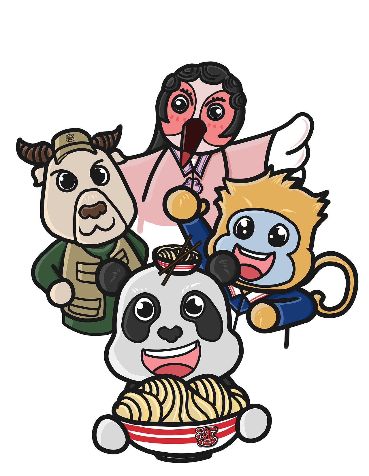 咸阳汇通面饮食文化品牌IP形象设计_Zi航-站酷ZCOOL