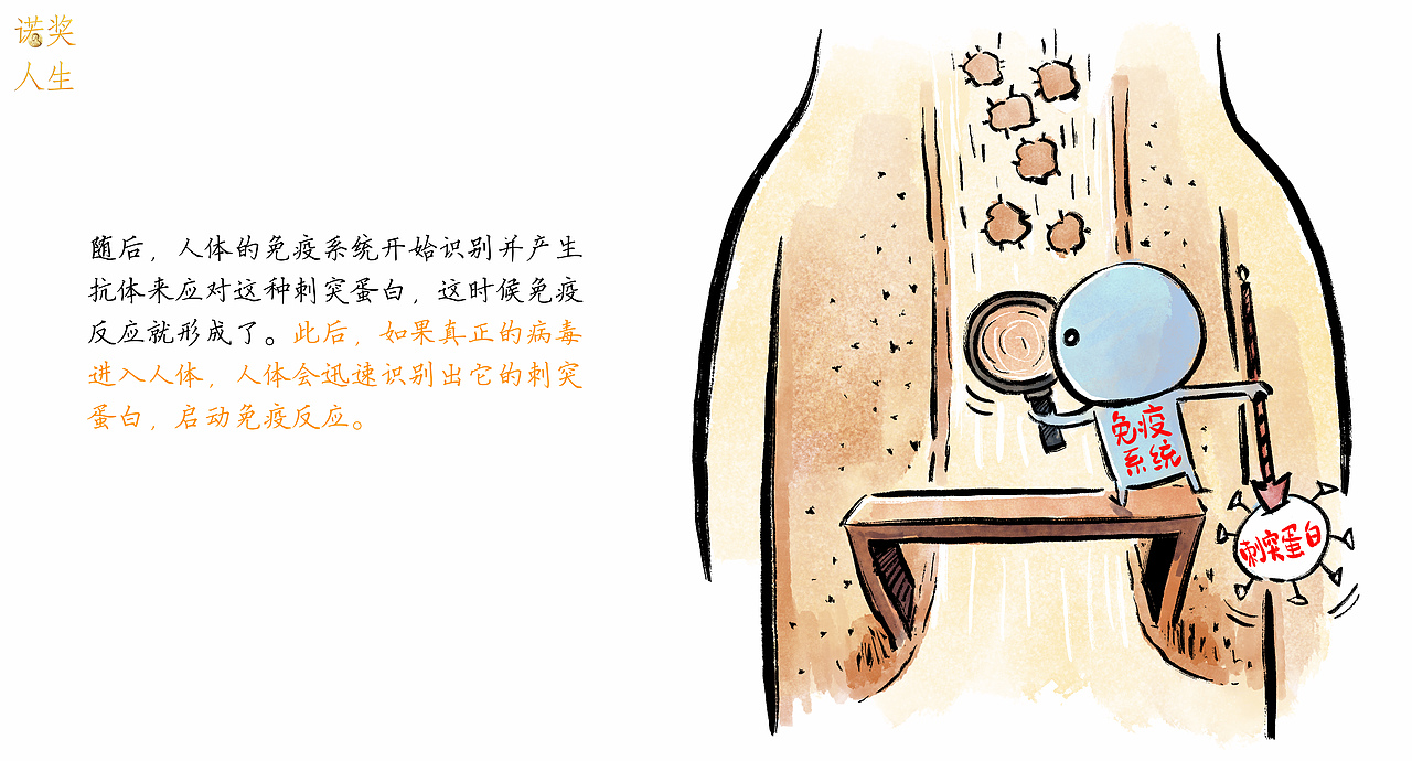 漫画/新冠疫苗成就诺奖_将军他爸-站酷ZCOOL