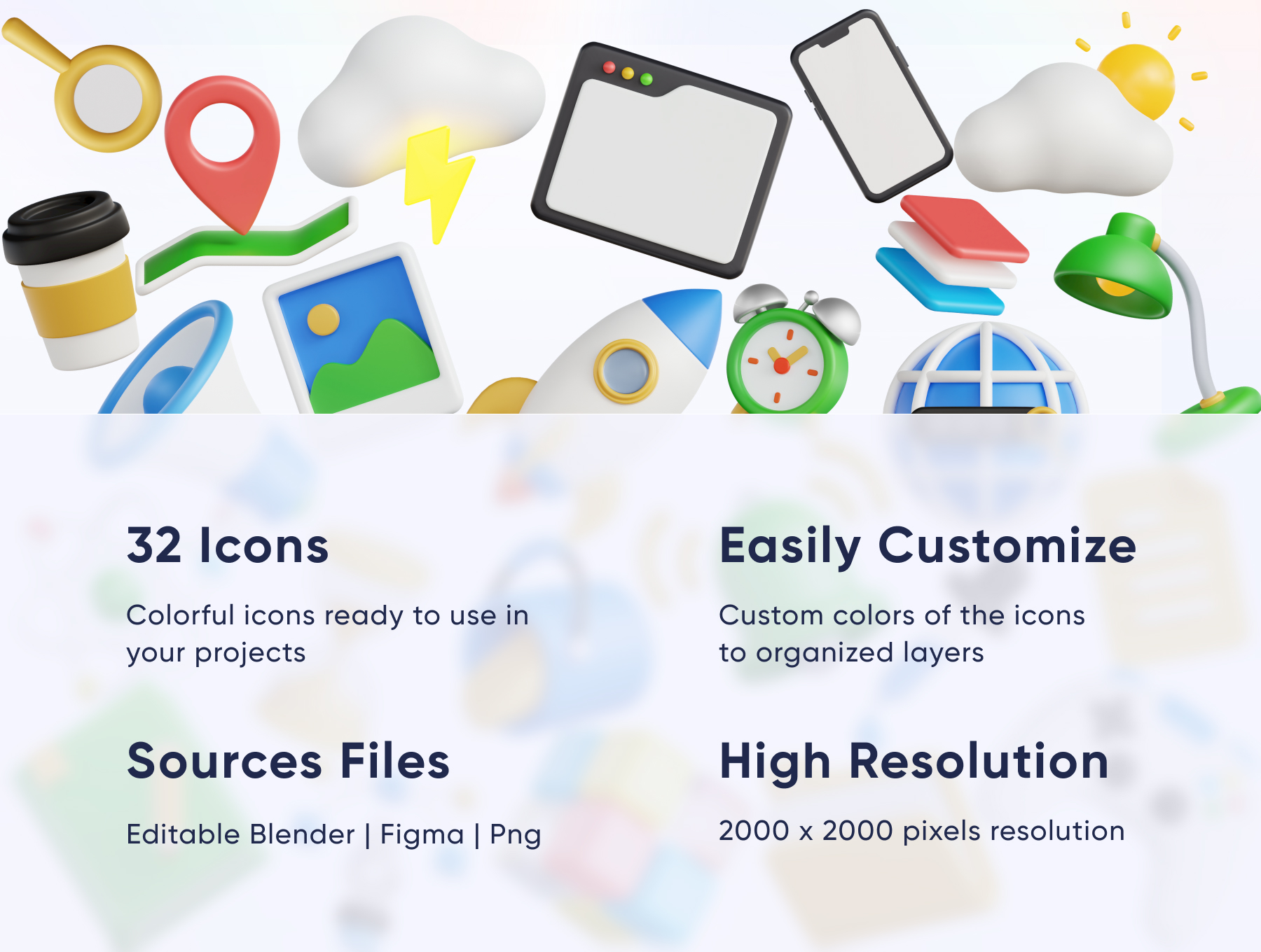 3D ICONS | Blender 3D 图标资产库 _Rico的设计漫想-站酷ZCOOL