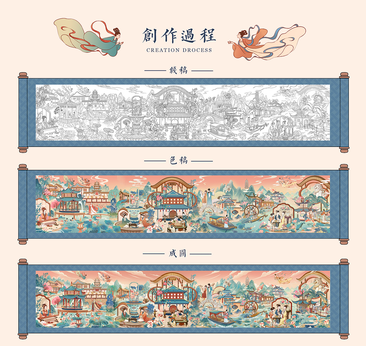 《苏州风物志》——国潮苏州城市插画长卷_小蜗牛MO-站酷ZCOOL