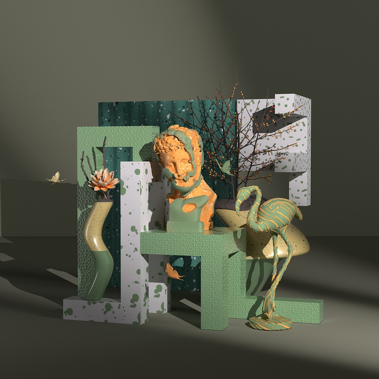 C4D艺术场景渲染_清汤小白CAI-站酷ZCOOL