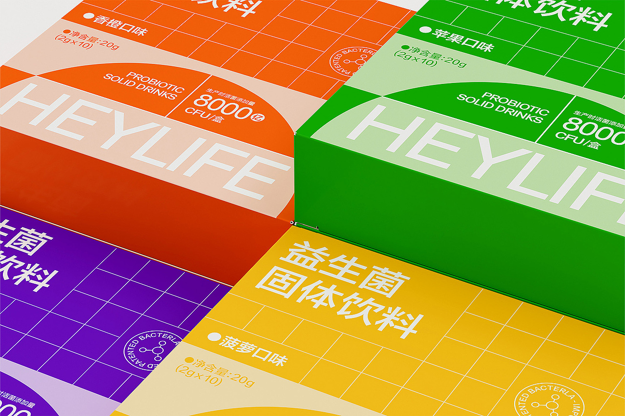 包装设计 益生菌固体饮料包装 HEYLIFE 益生菌_爆炸榴莲皮-站酷ZCOOL