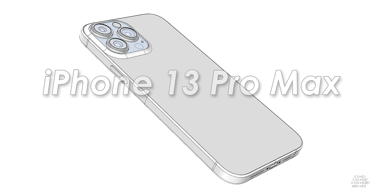 iPhone 13 Pro系列（依据官方图纸）手机 3D模型_3D模型-站酷ZCOOL