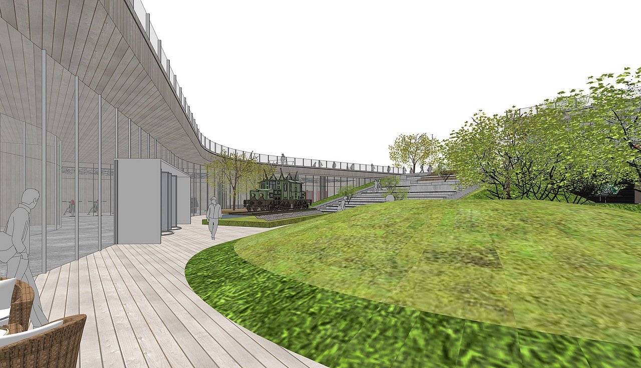 下沉广场景观SU模型下载_素模网-站酷ZCOOL