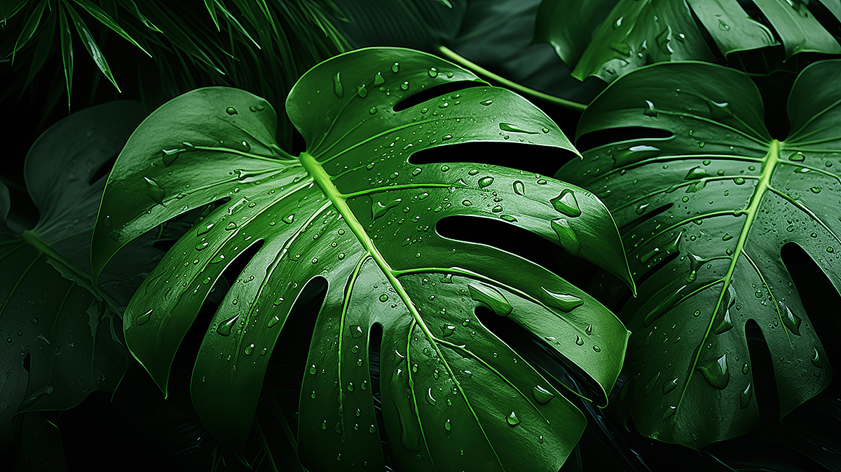 【背景素材-可商用】热带植物叶片露珠背景-21P_kingblack95-站酷ZCOOL