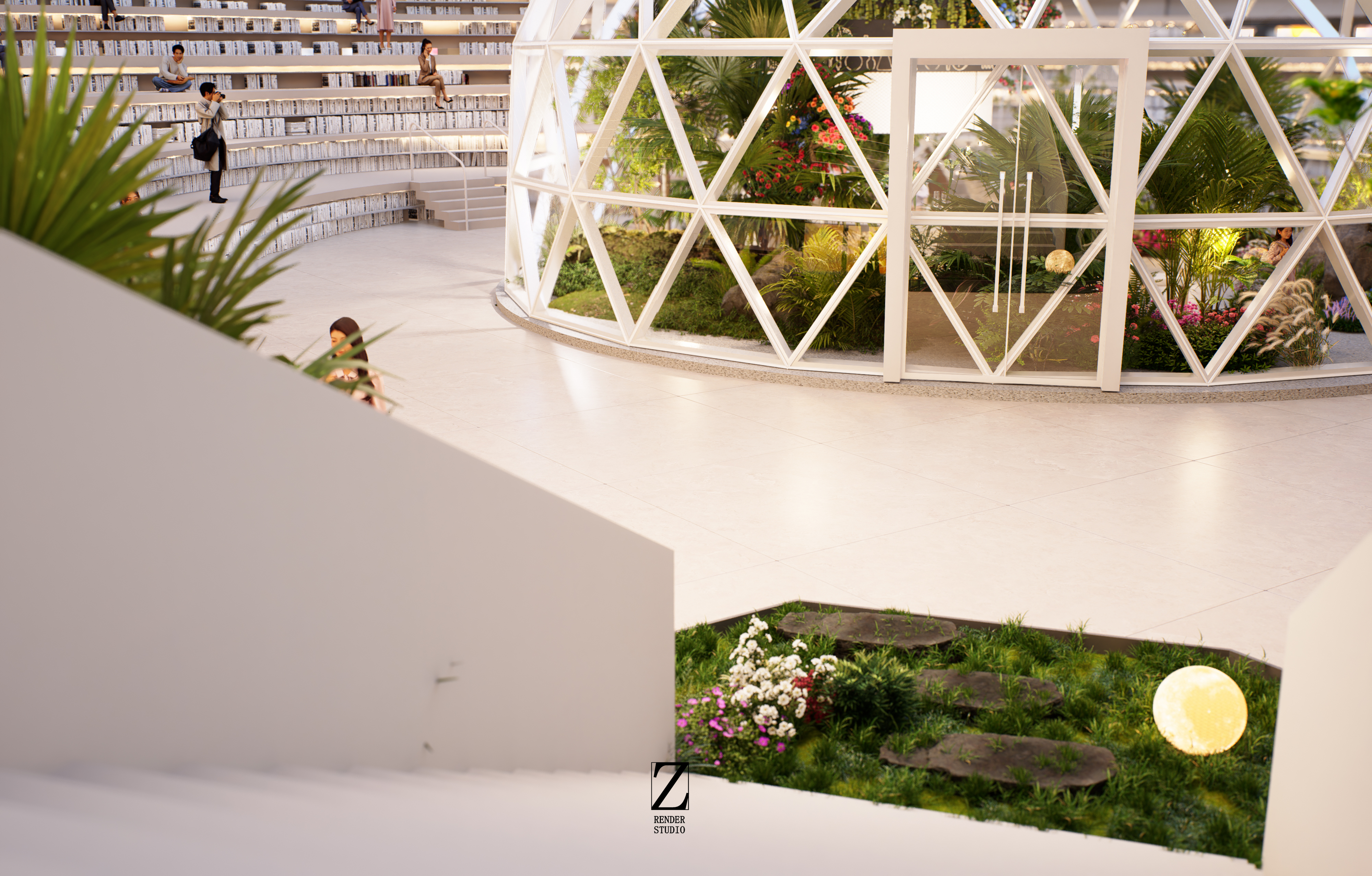 图书馆设计表现 草图＋d5_硺艺数字表现-站酷ZCOOL