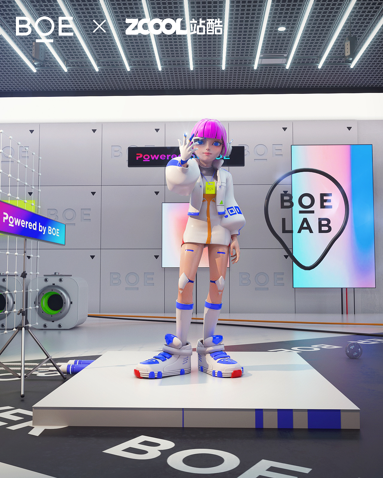 【你好，BOE】虚拟IP形象设计-波伊_小星野-站酷ZCOOL