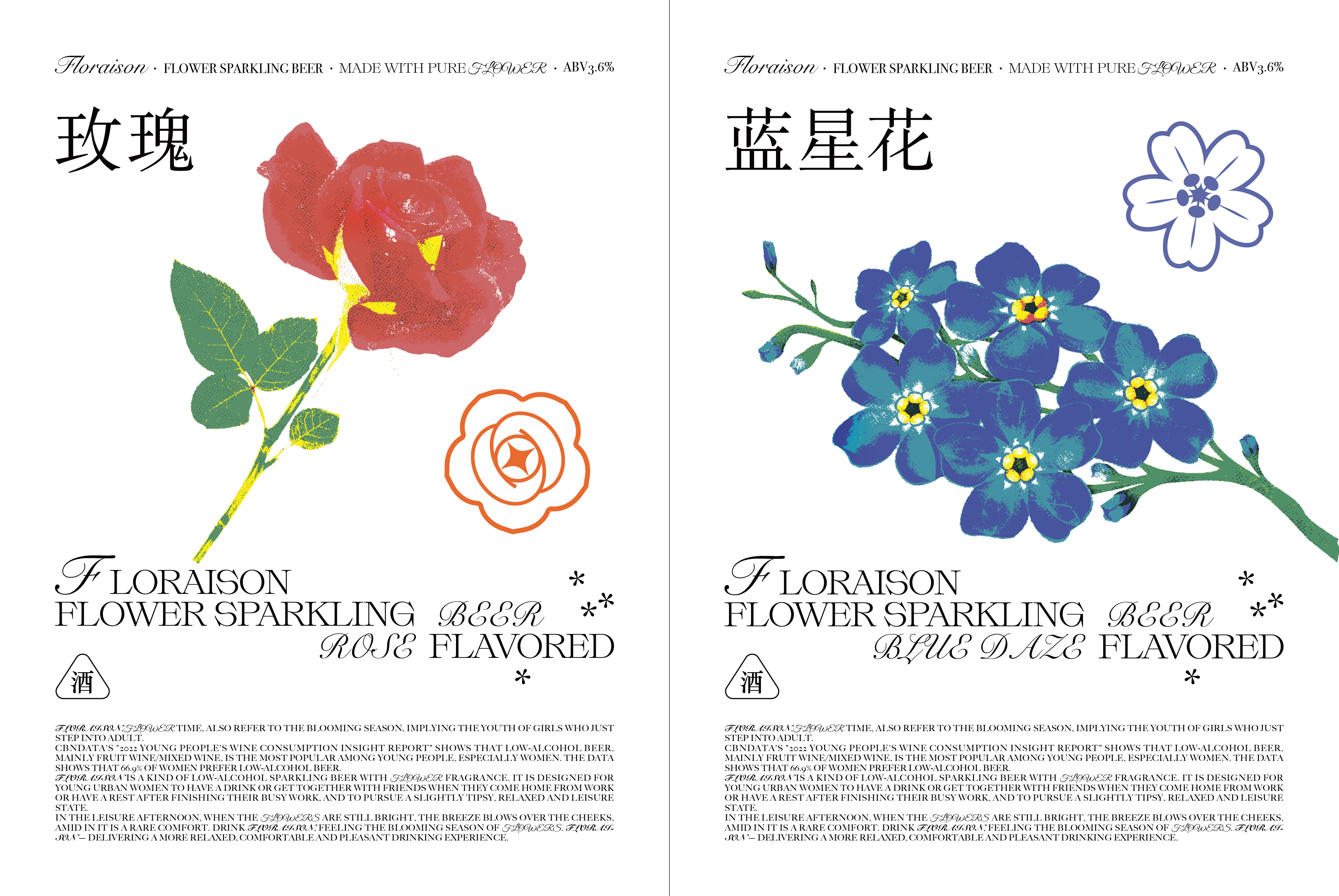 FLORAISON 花信 ｜ 花香气泡酒设计_DXD_studio-站酷ZCOOL