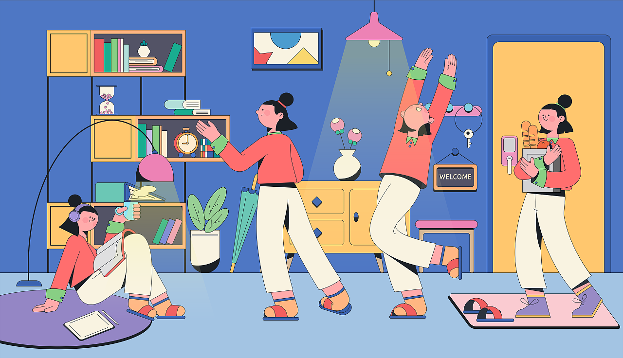 EverFlow生活主题插画_由然工作室-站酷ZCOOL